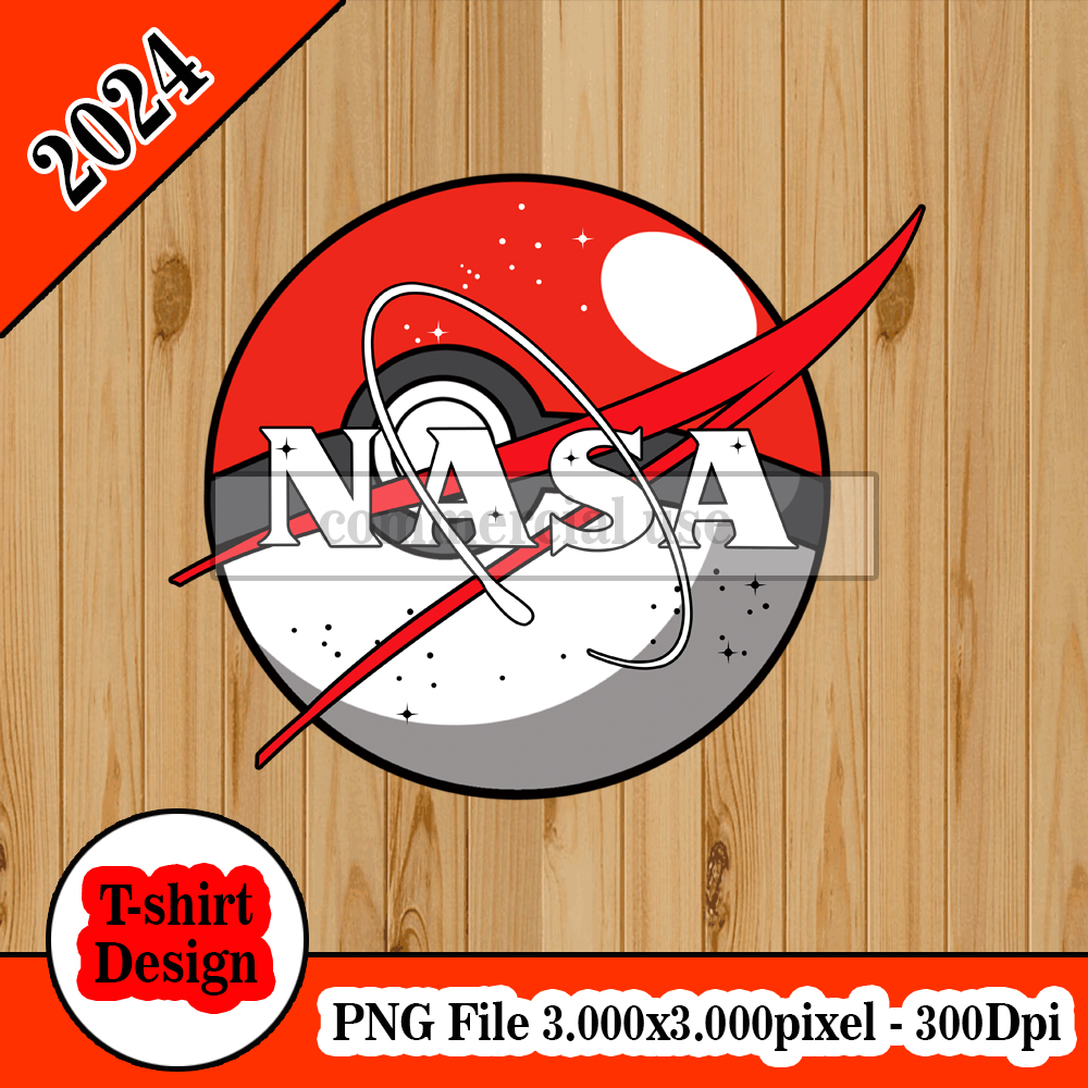 pokemon pokeball nasa tshirt design PNG higt quality 300dpi | Inspire ...