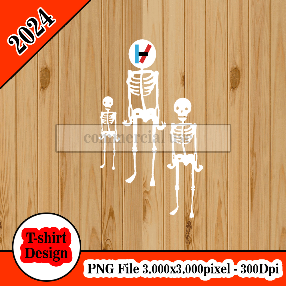 Twenty One Pilots 5a skeleton clique tshirt design PNG higt | Inspire ...