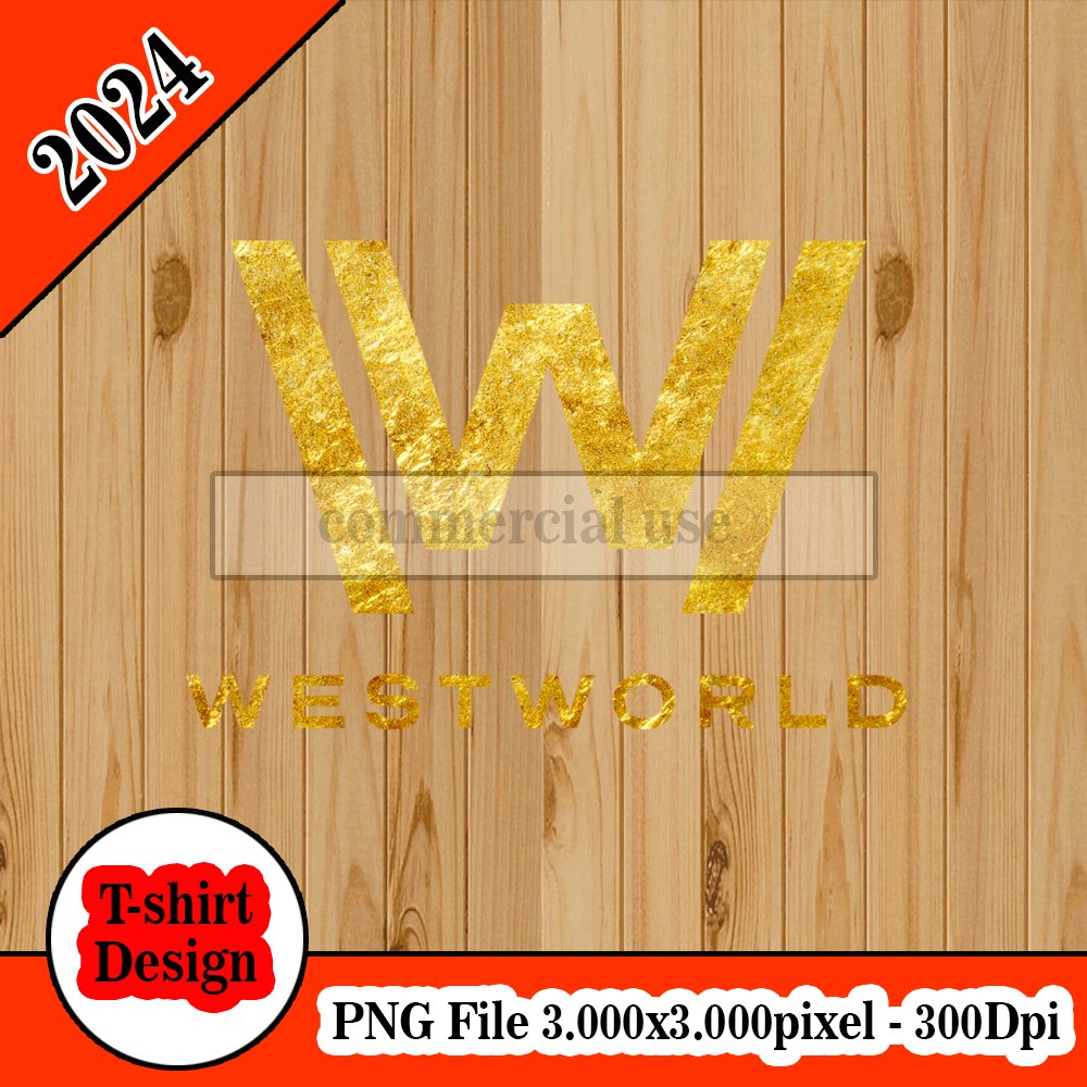 Westworld logo gold tshirt design PNG higt quality 300dpi d | Inspire Uplift