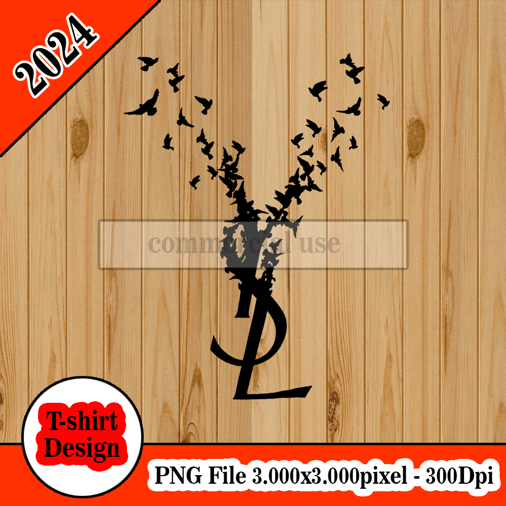 YSL yves logo bird tshirt design PNG higt quality 300dpi dig | Inspire ...