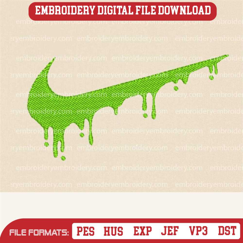 Nike Dripping Logo Machine Embroidery Design download | Inspire Uplift