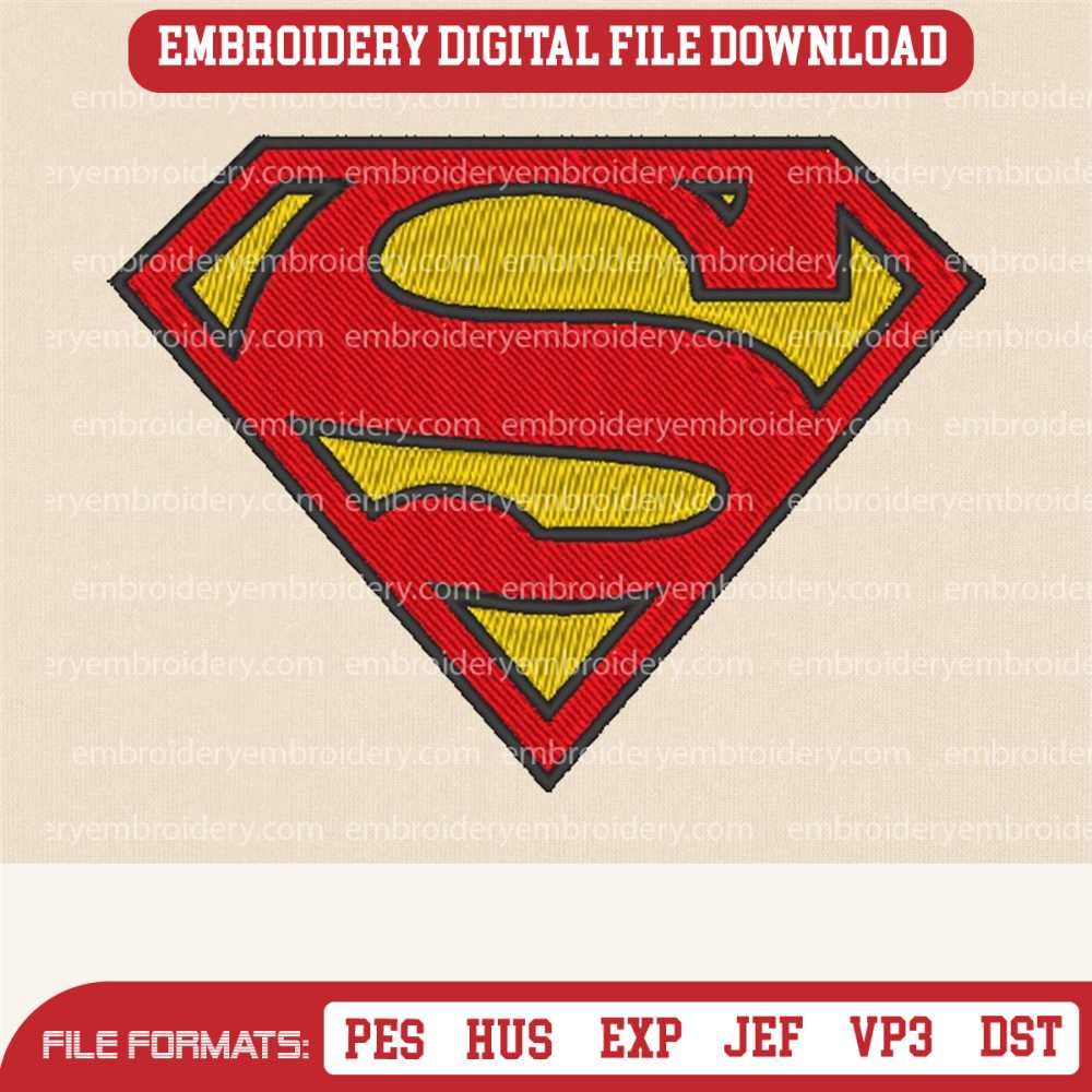 Superman Logo machine Embroidery design Superman sign - Inspire Uplift