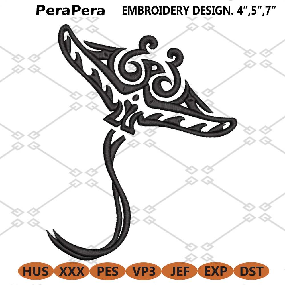 Moana Manta Ray Inspired Machine Embroidery Design Gamma Tal | Inspire ...