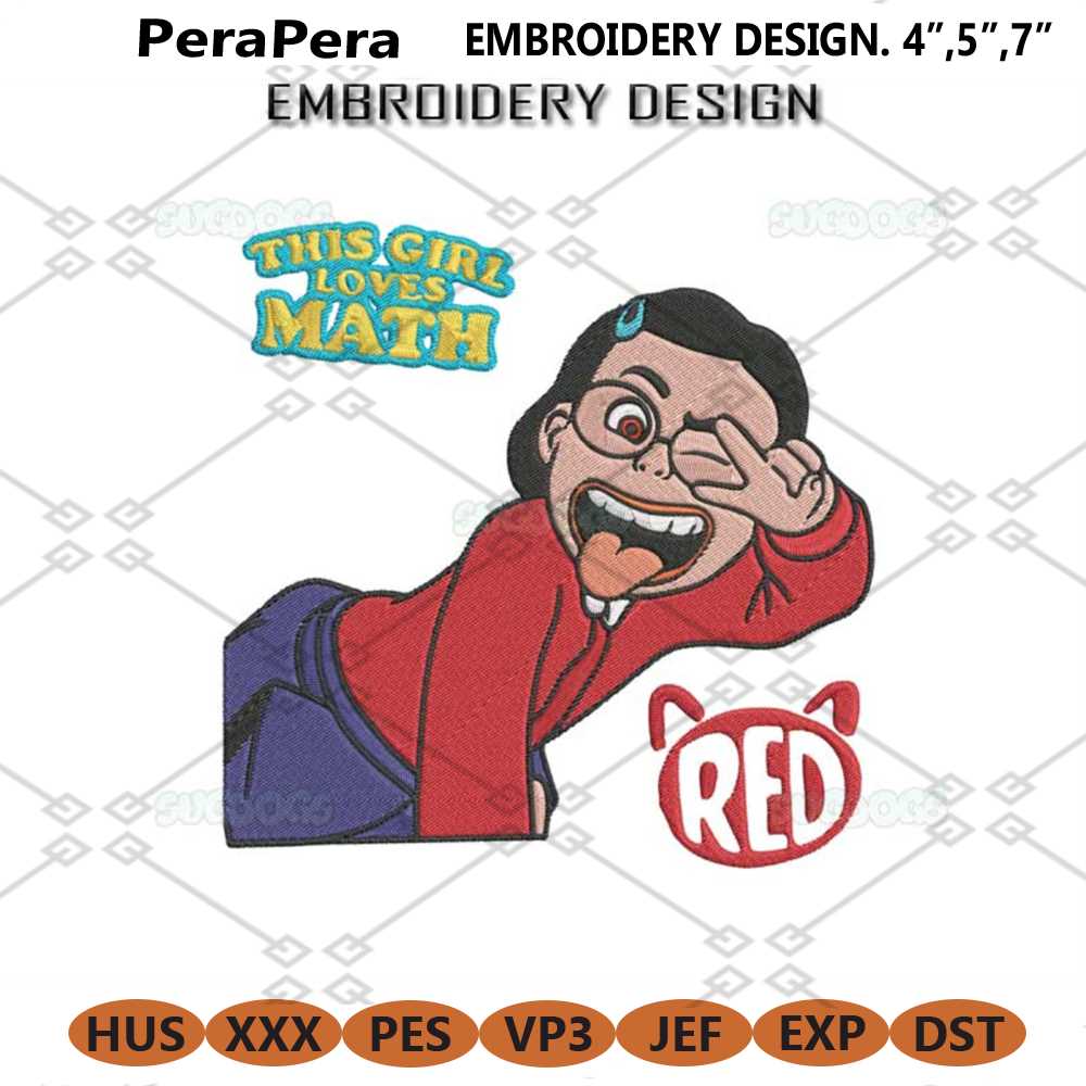 Turning Red Embroidery Design File | Inspire Uplift