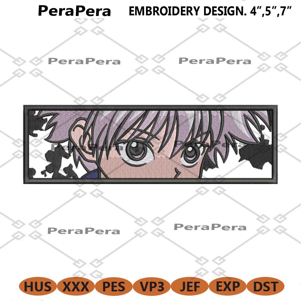 Killua Rectangular Embroidery Design Hunter X Hunter Instant | Inspire ...