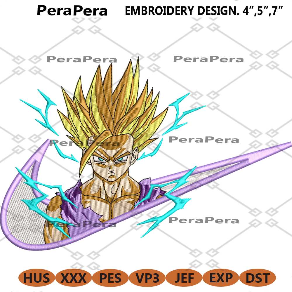 GOHAN SUPER SAIYAN Nike Logo Embroidery Digitizing Dragon Ba | Inspire ...