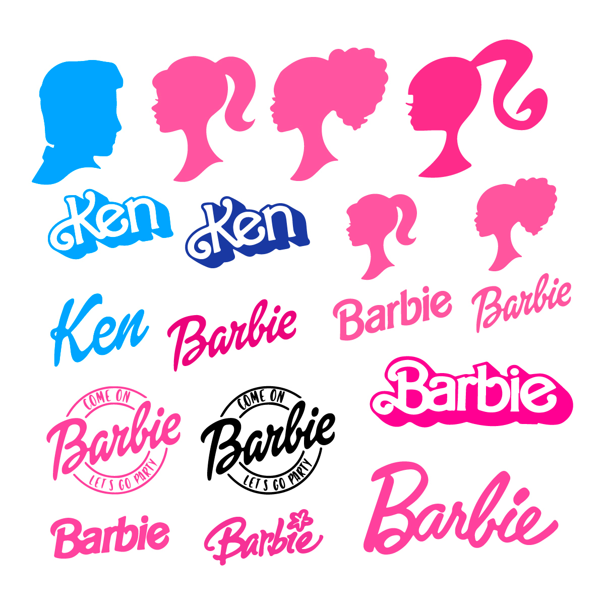 Barbie and Ken PNG, 16 Svg Bundle, Doll Svg Logo, Cricut Dig | Inspire ...