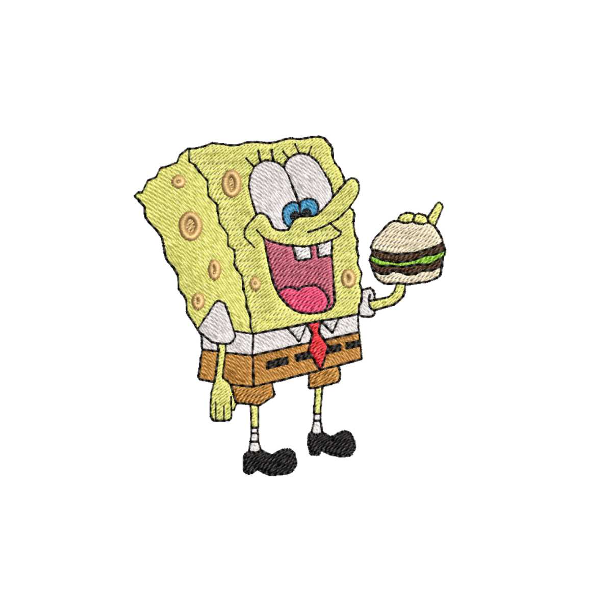 SpongeBob Eating Burger Embroidery Png | Inspire Uplift