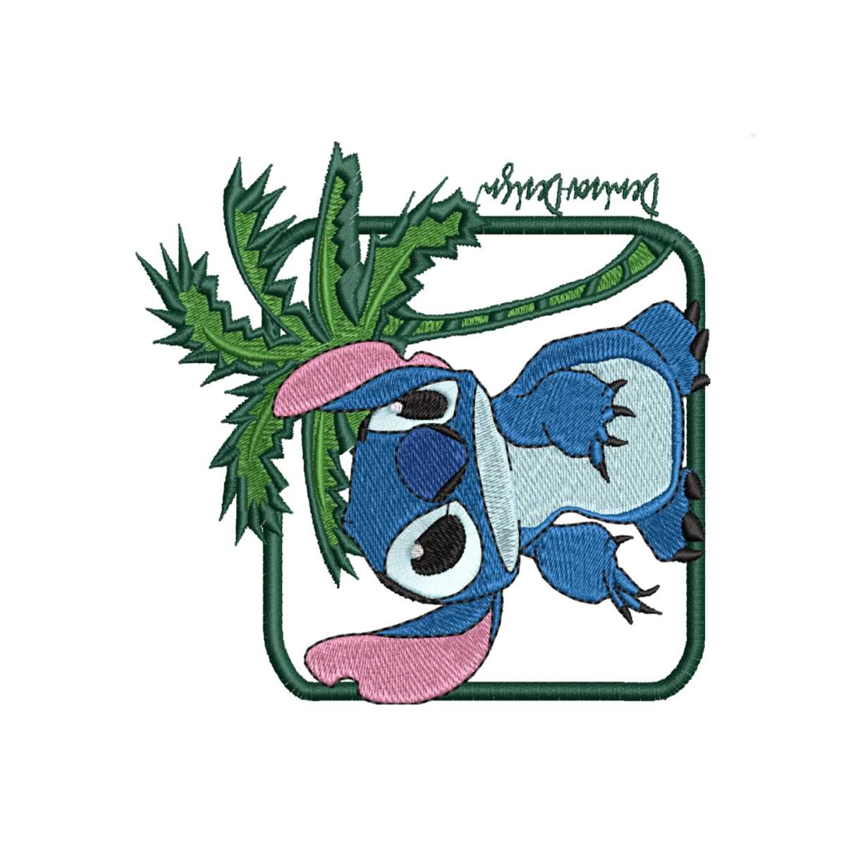 Stitch and Palm Tree Embroidery Png | Inspire Uplift