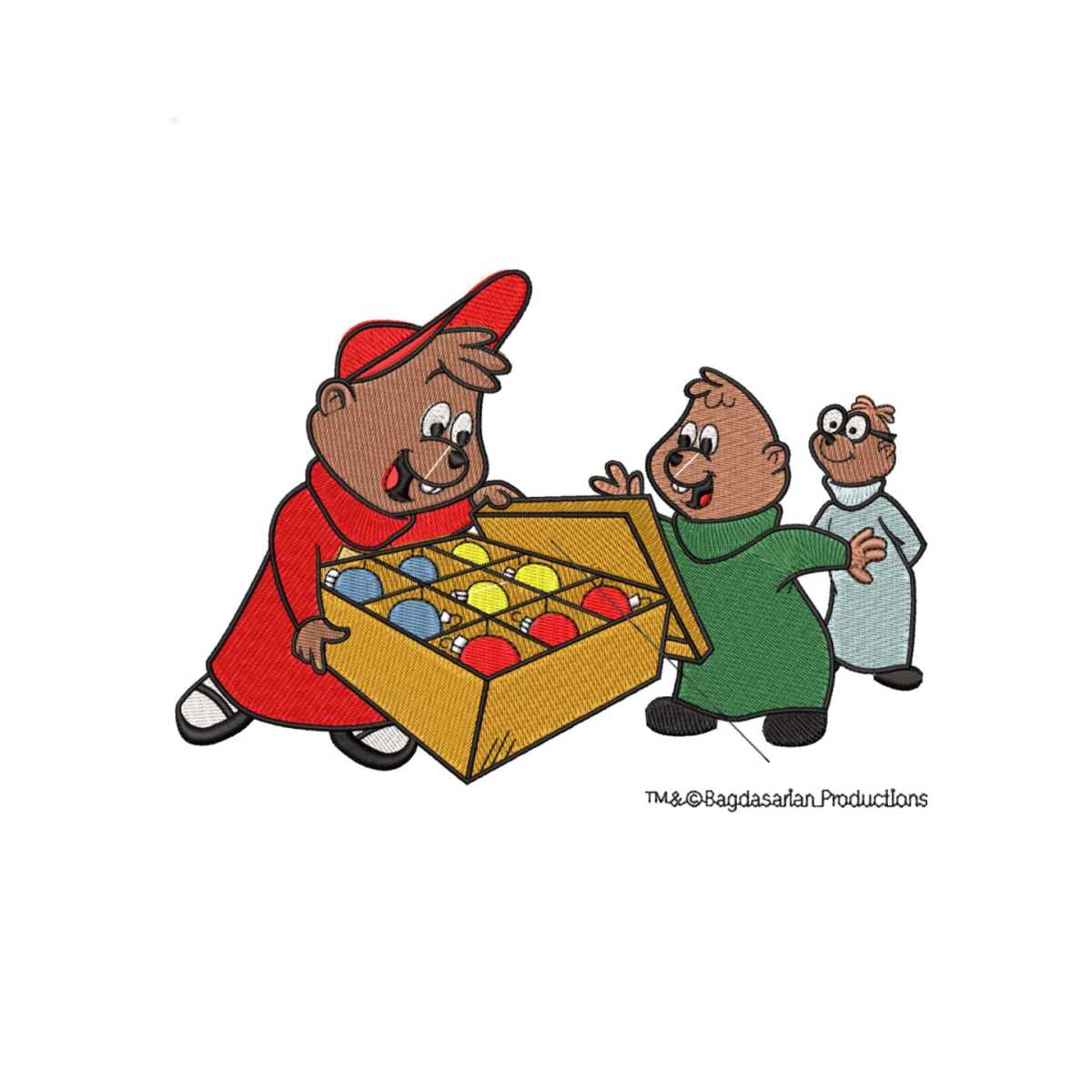 Alvin and The Chipmunks Christmas Light Embroidery Png | Inspire Uplift