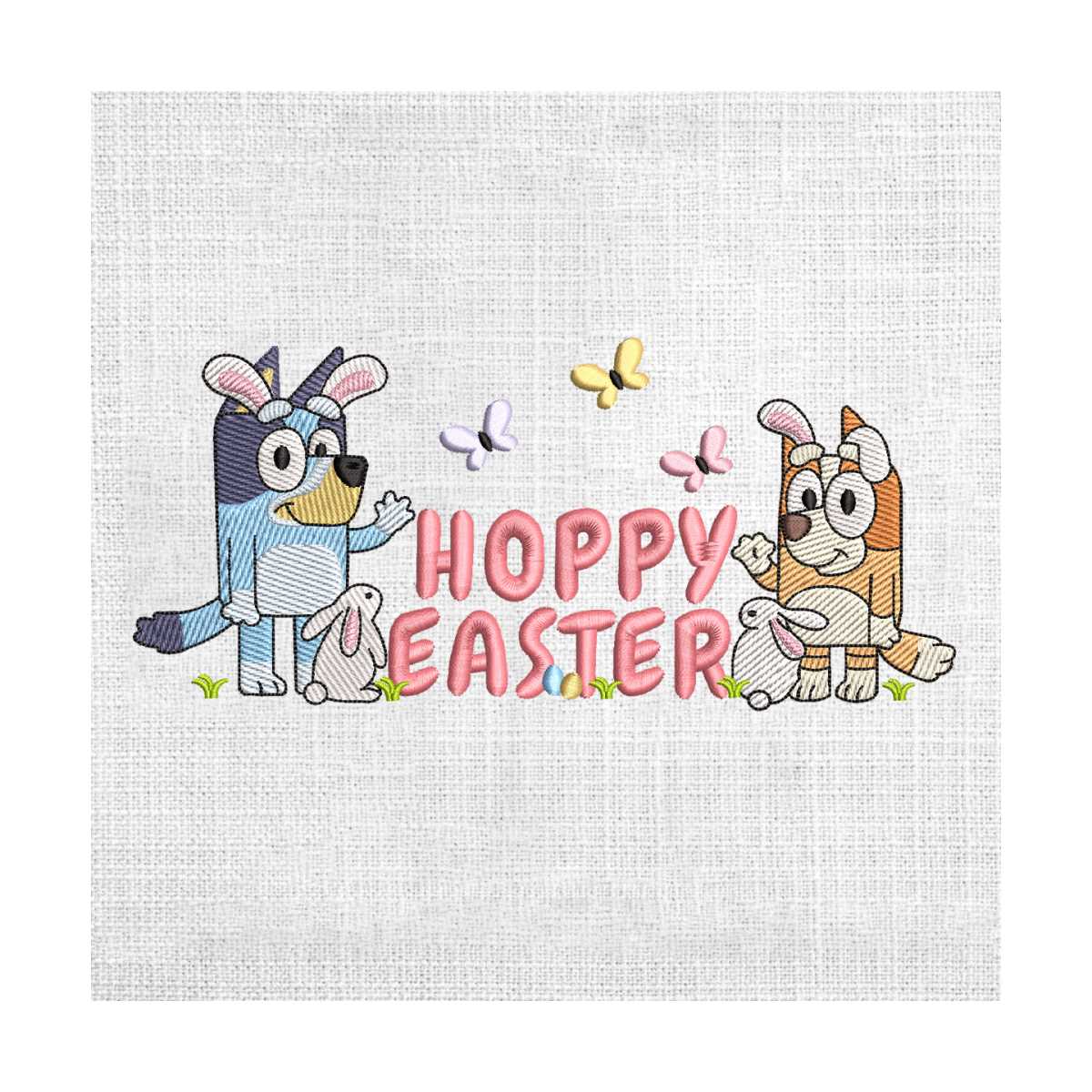Hoppy Easter Bluey And Bingo Family Bunny Embroidery | Inspire Uplift