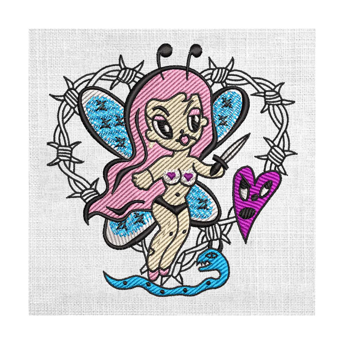 Pink Hair Devil Angel Karol G Bichota Season Album Embroider - Inspire ...