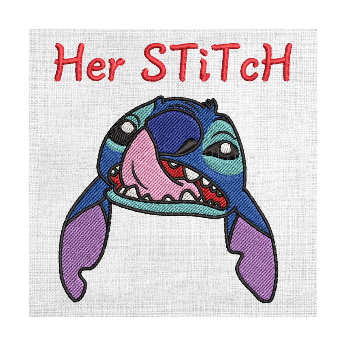 Disney Her Stitch Couple Matching Embroidery | Inspire Uplift
