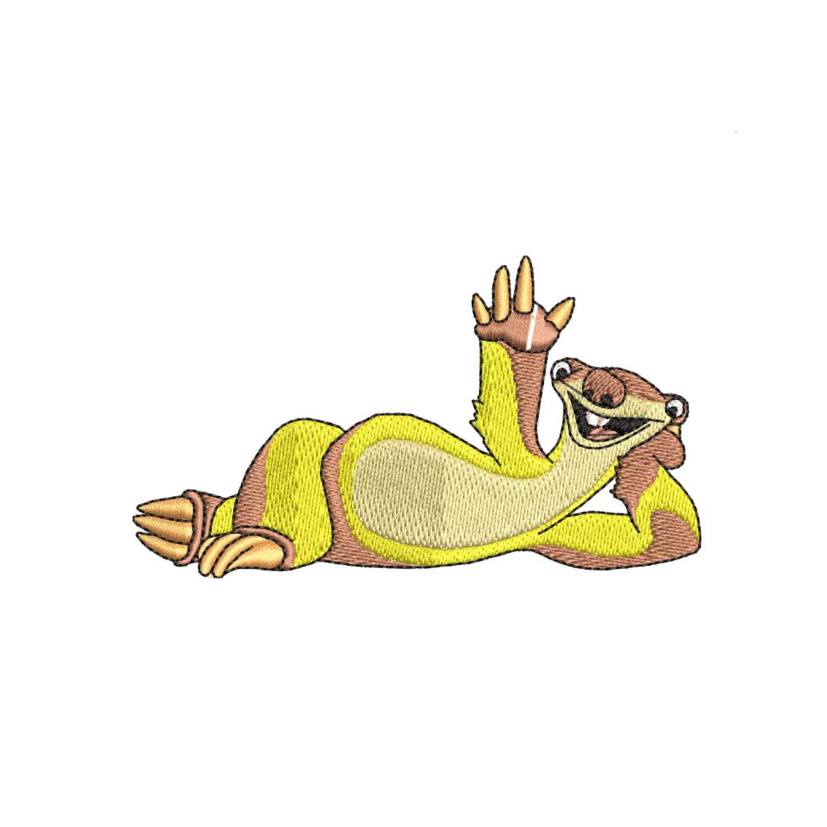 Ice Age Sid The Sloth Hello Embroidery png | Inspire Uplift