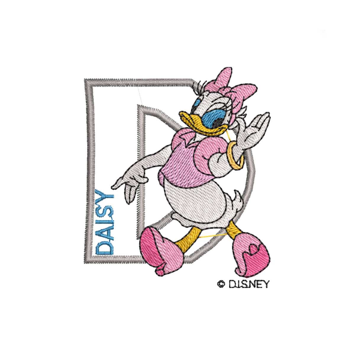 Alphabet Badge Daisy Duck Disney Embroidery | Inspire Uplift