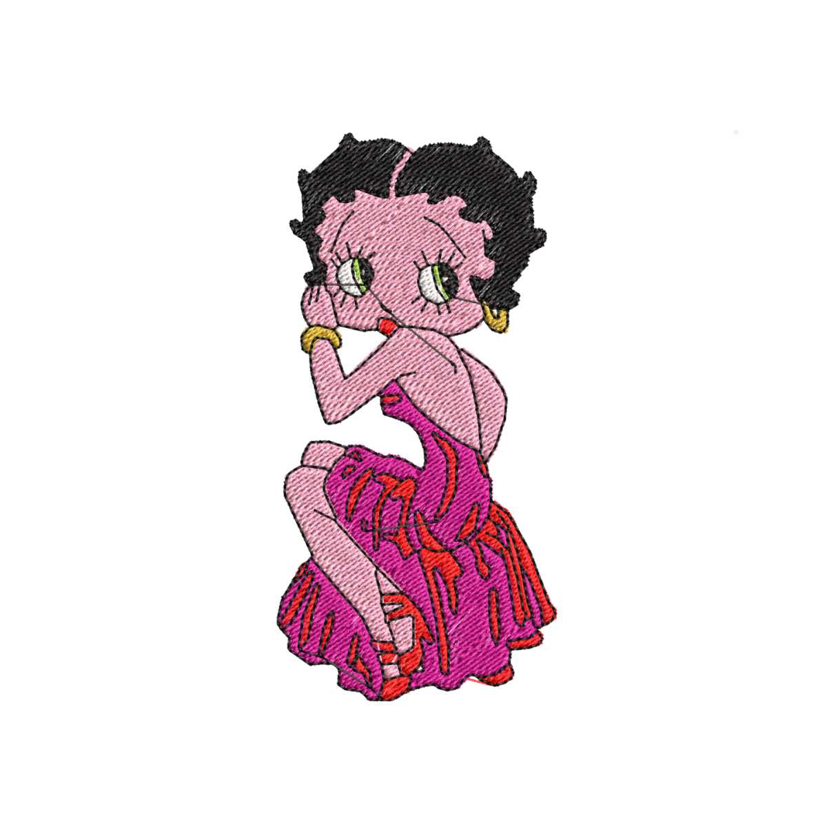 Lovely Character Betty Boop Embroidery Png | Inspire Uplift