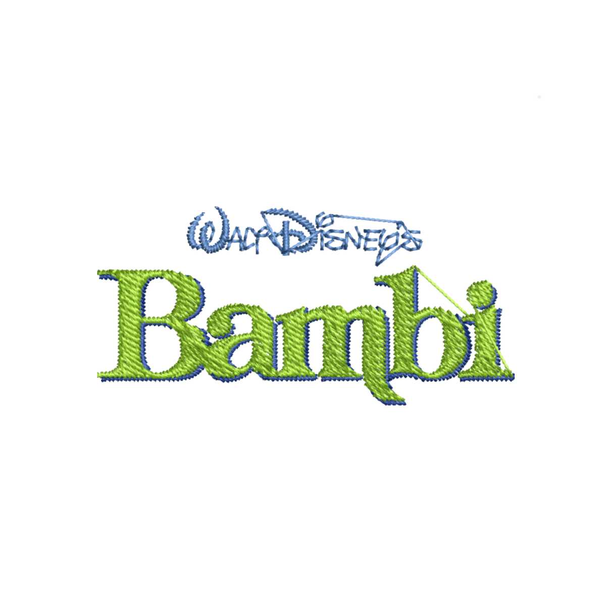 Walt Disney Cartoon Bambi Logo Green Embroidery Png - Inspire Uplift