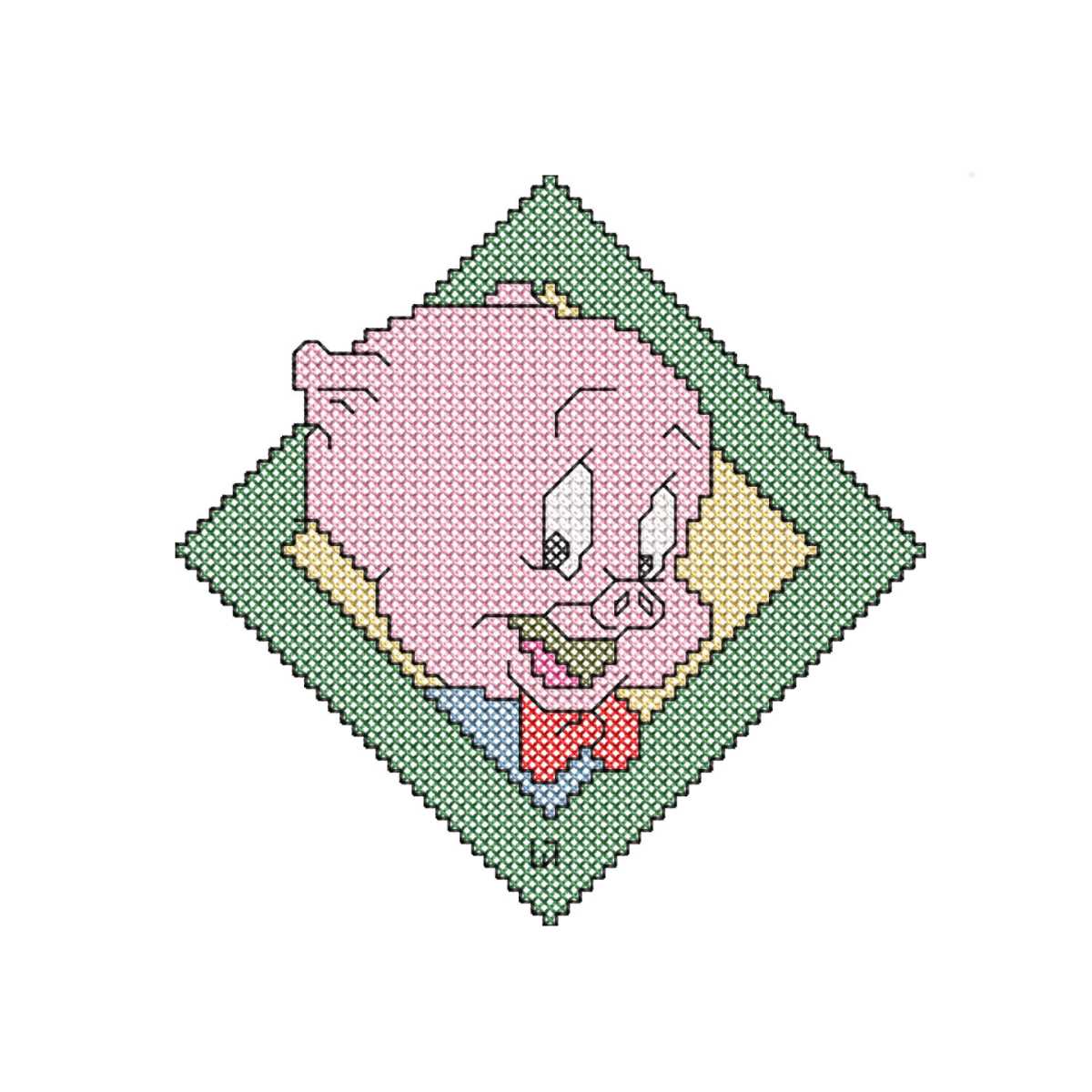 Porky Pig Face Embroidery | Inspire Uplift