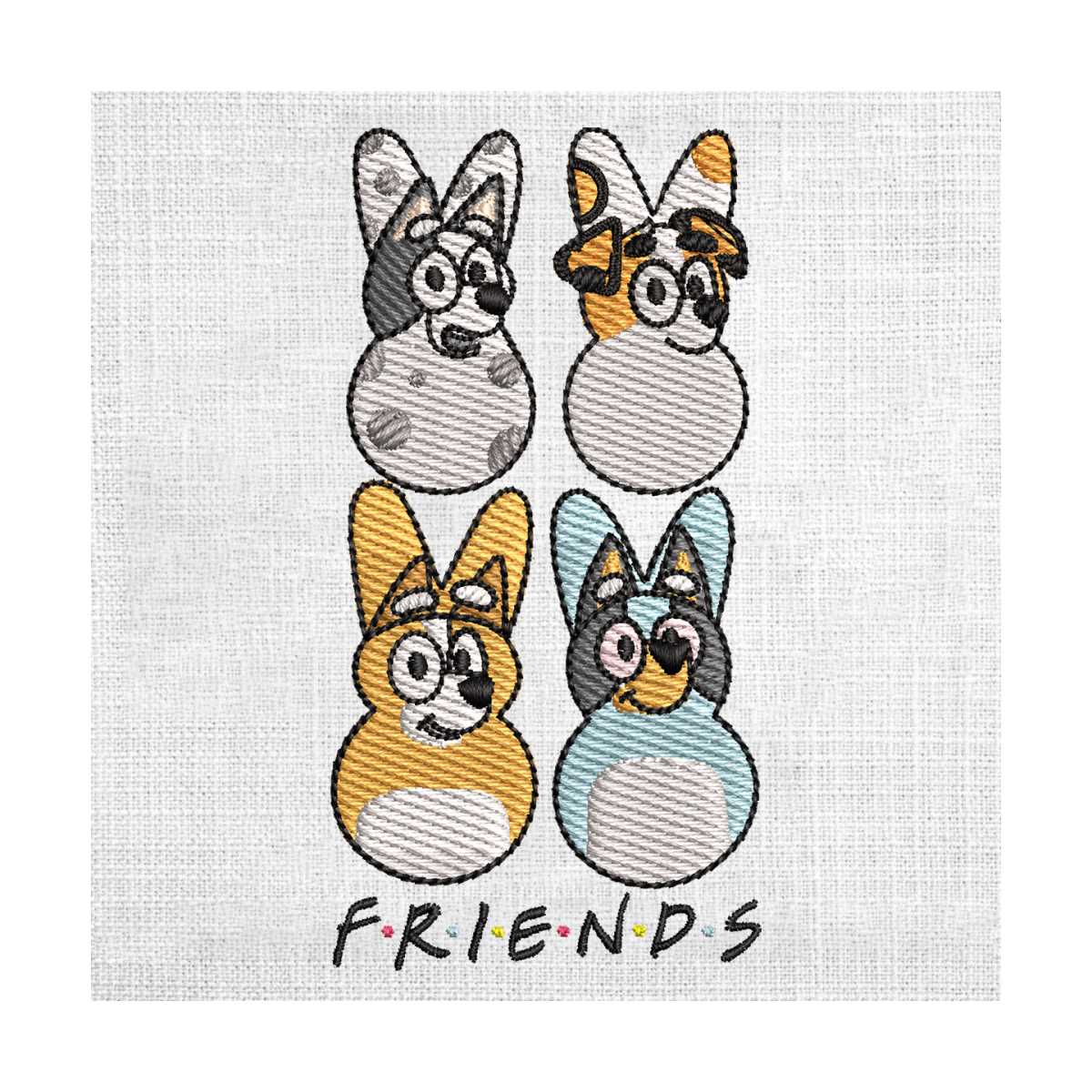 Easter Friends Bluey The Kids Peeps Embroidery | Inspire Uplift