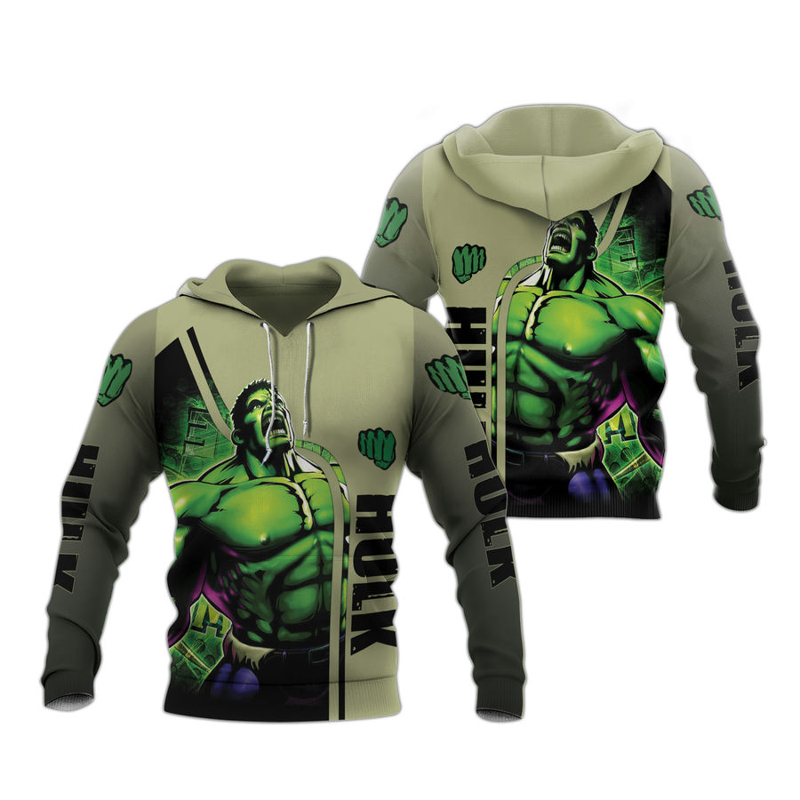 THE HULK MARVEL COMICS HULK ALL OVER PRINT HOODIE 3D | Inspire Uplift