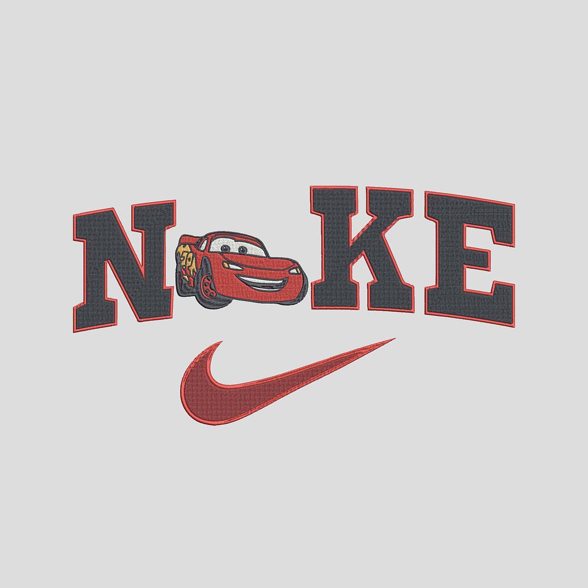 Lightning McQueen Nike embroidery design, logo embroidery, N | Inspire Uplift