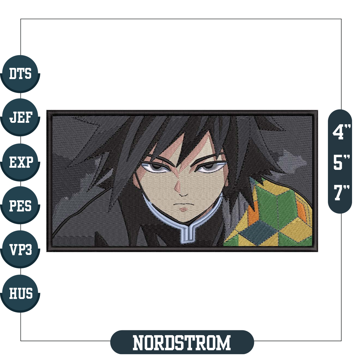 Tomioka Giyu Anime Embroidery Design File, Giyuu Embroidery | Inspire ...