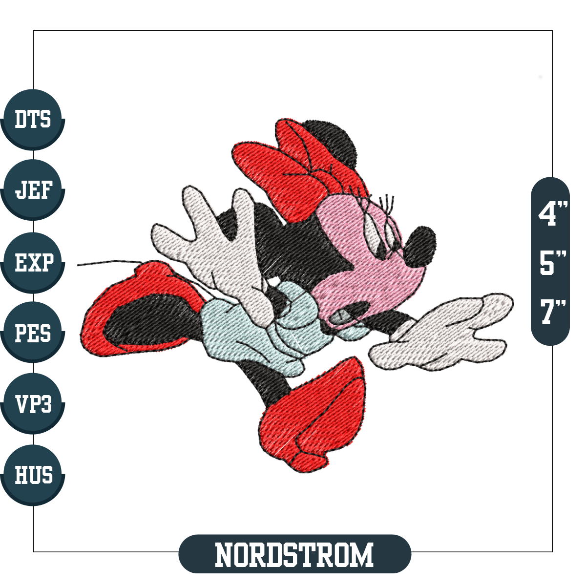 Minnie Mouse Run Embroidery Design | Inspire Uplift