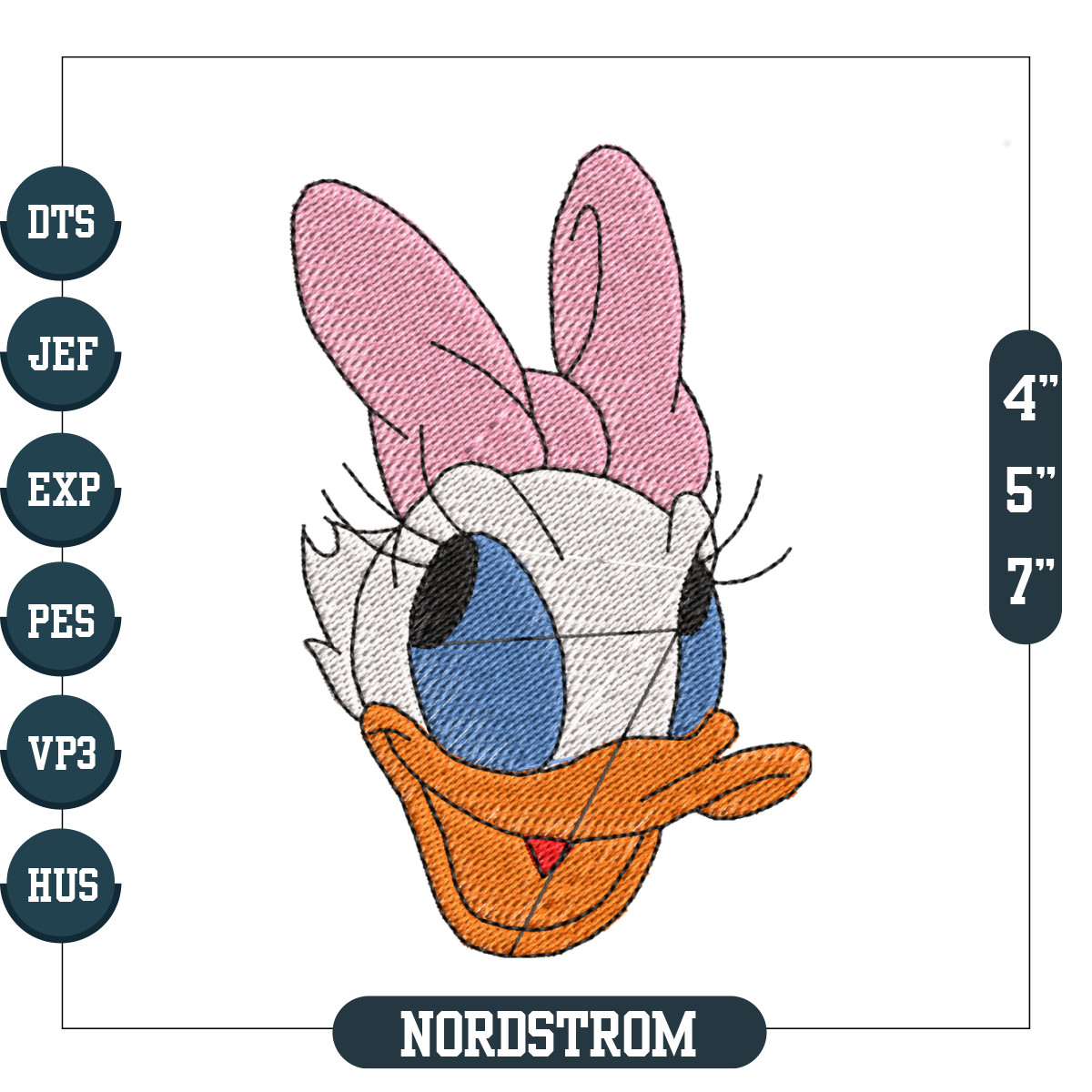 Daisy Duck Head Embroidery Design | Inspire Uplift