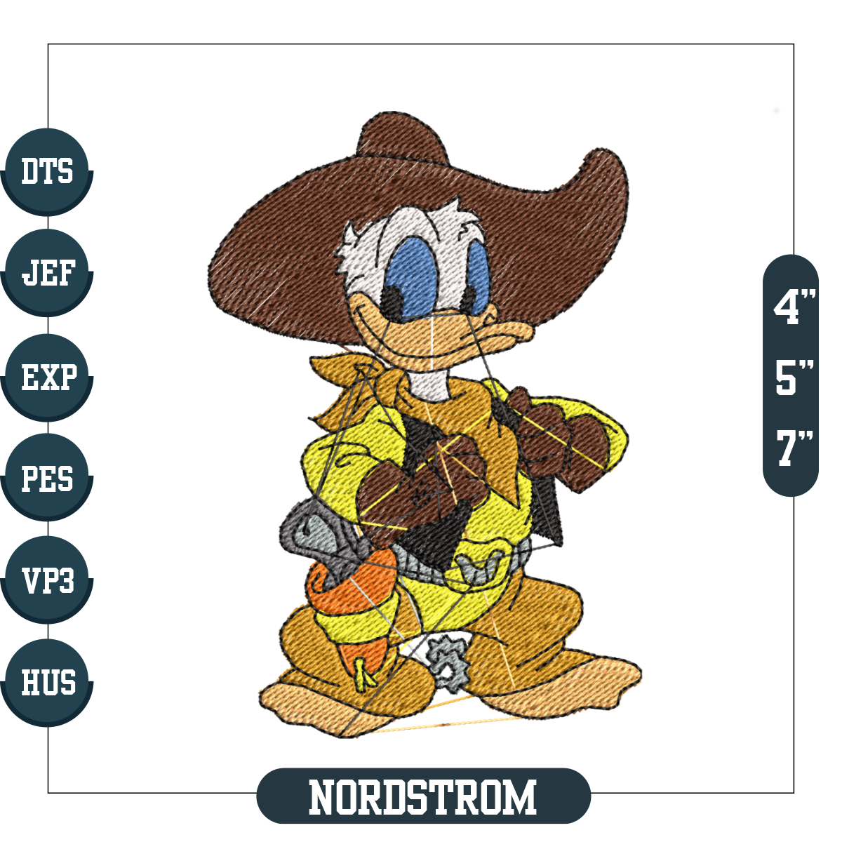 Donald Cowboy Embroidery Design | Inspire Uplift