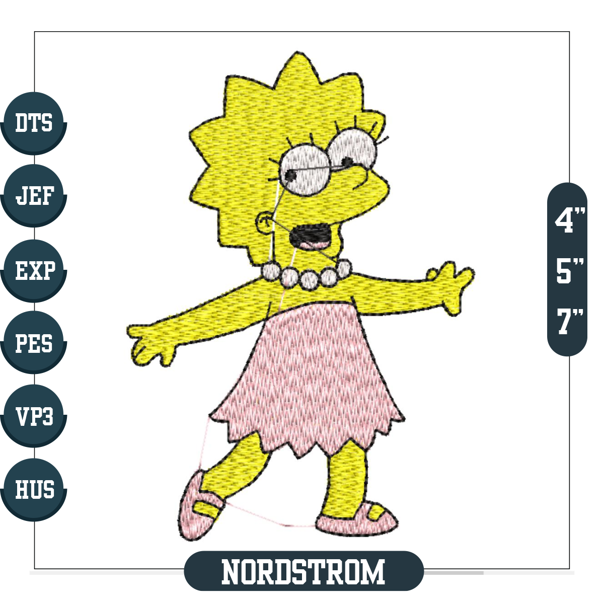 Lisa Simpson Girl Embroidery | Inspire Uplift