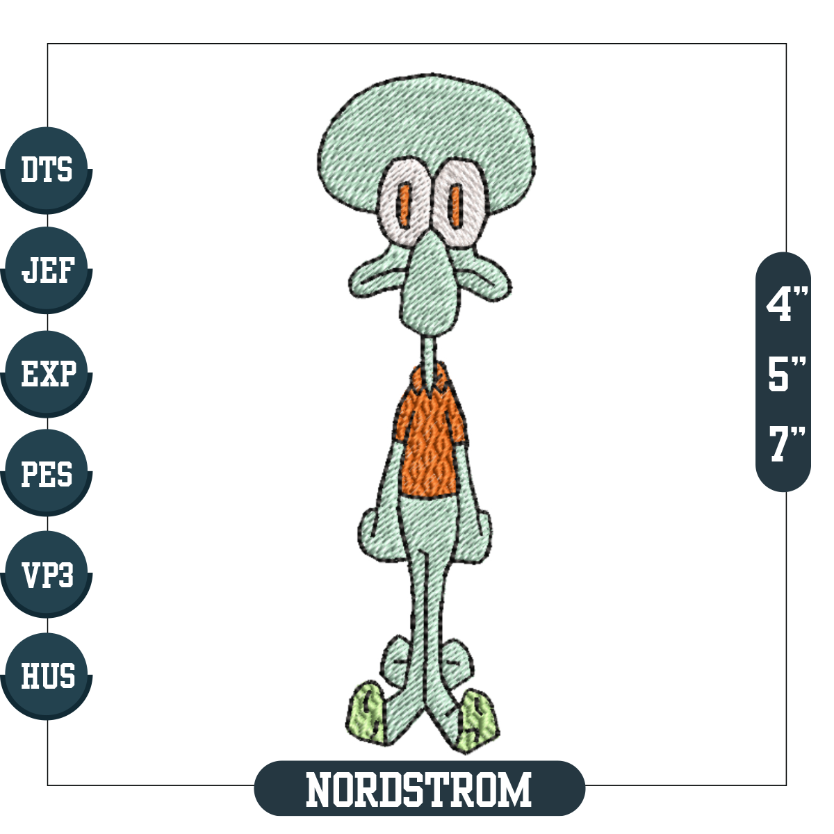 Squidward Tentacles Idea Embroidery - Inspire Uplift