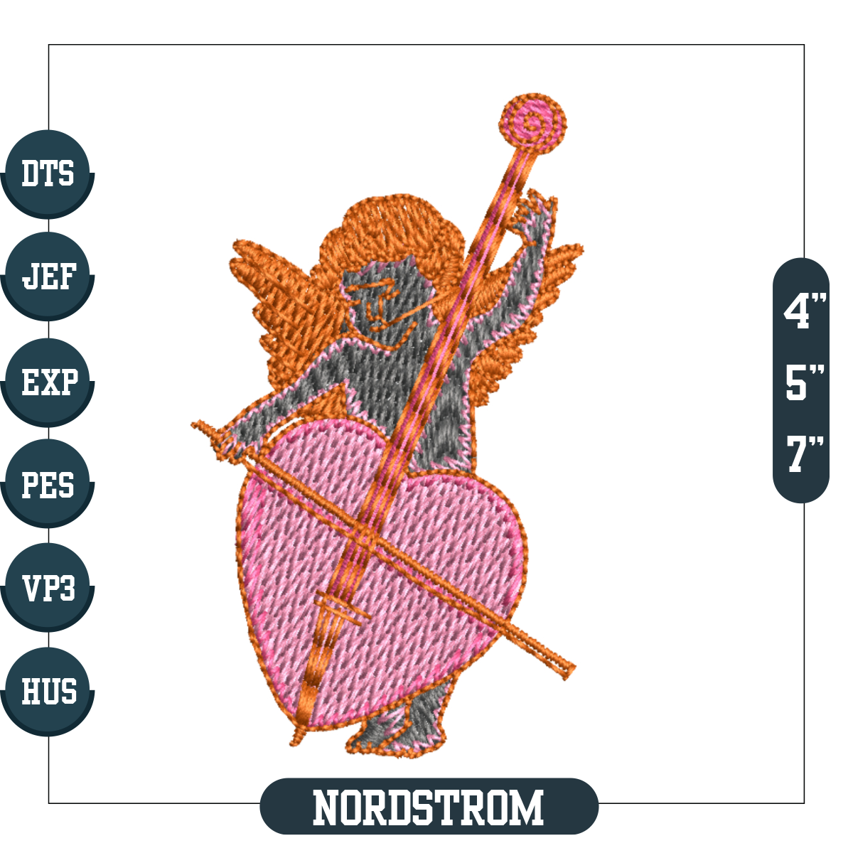 Cupid With Instrument Embroidery | Inspire Uplift