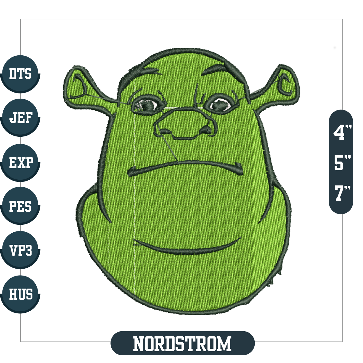 Shrek Head Machine Embroidery - Inspire Uplift