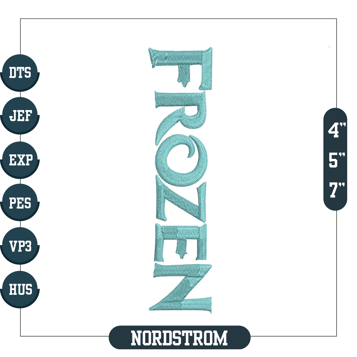 Blue Logo Disney Frozen Vertical Embroidery - Inspire Uplift