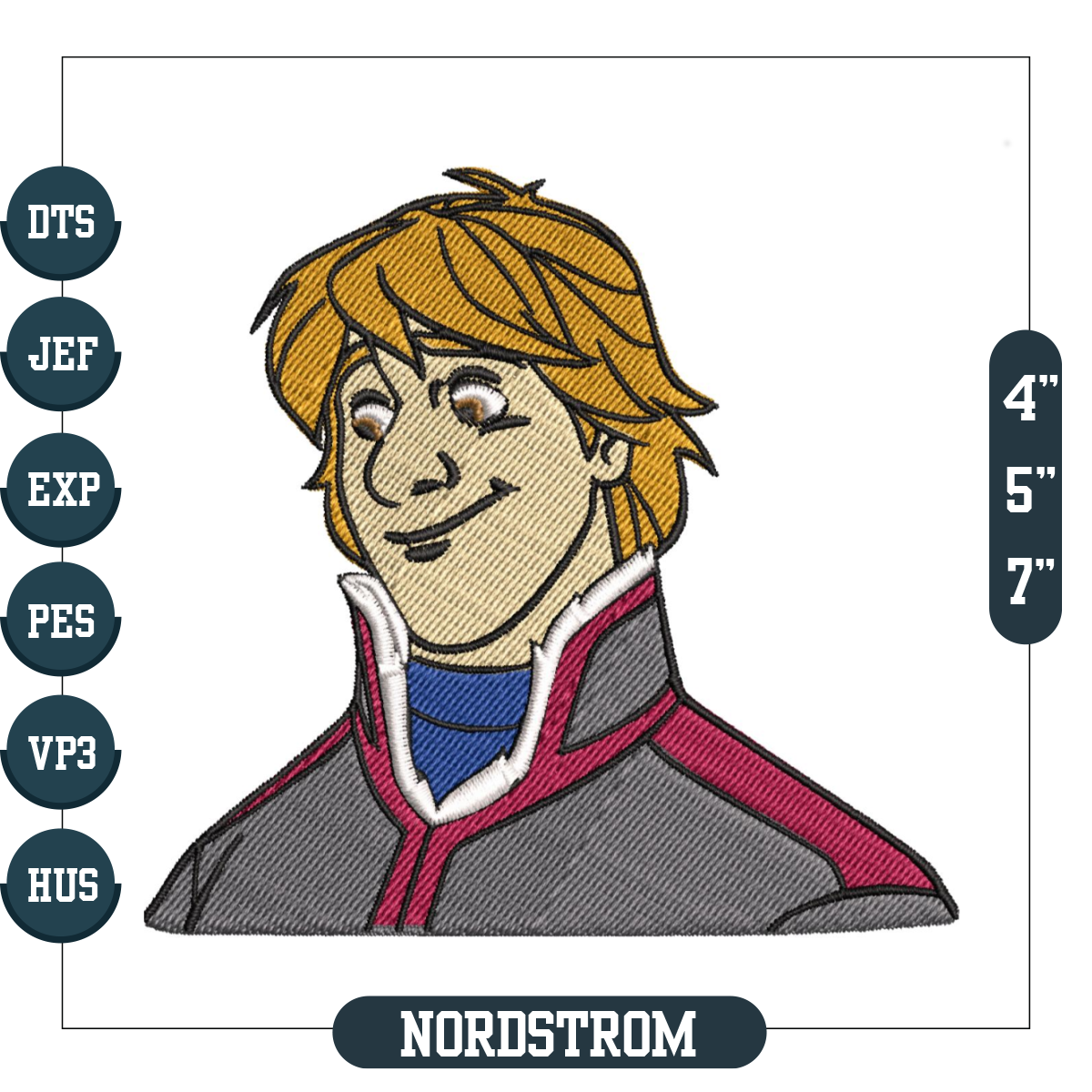 Smiling Frozen Kristoff Embroidery | Inspire Uplift