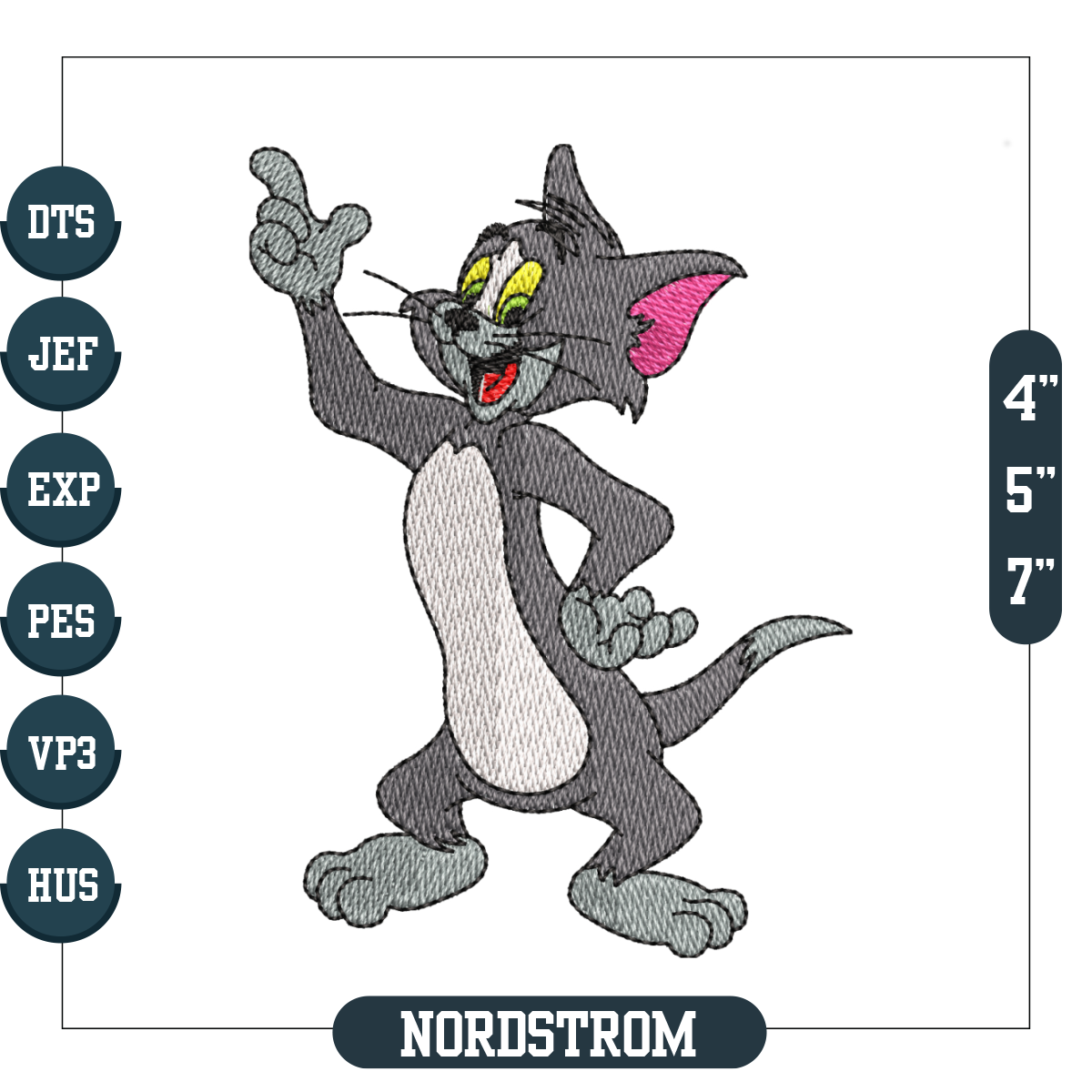 Disney Tom Cat Embroidery, Tom Cat Digital Embroidery | Inspire Uplift