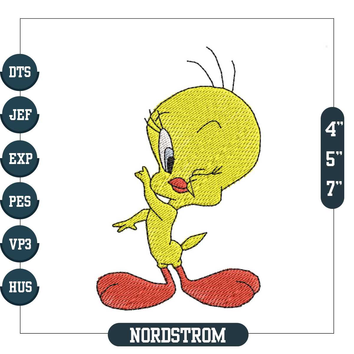 A Yellow Canary Bird Tweety Embroidery, Looney Tunes Embroid | Inspire ...
