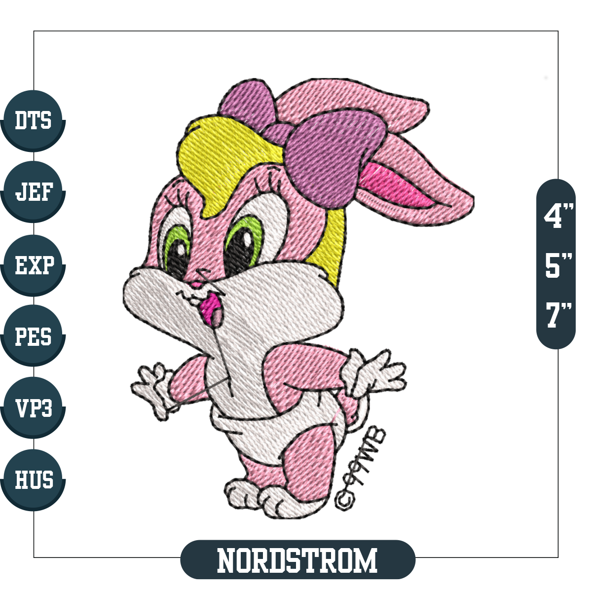 Baby Lola Bunny Embroidery, Embroidery Machine Files | Inspire Uplift