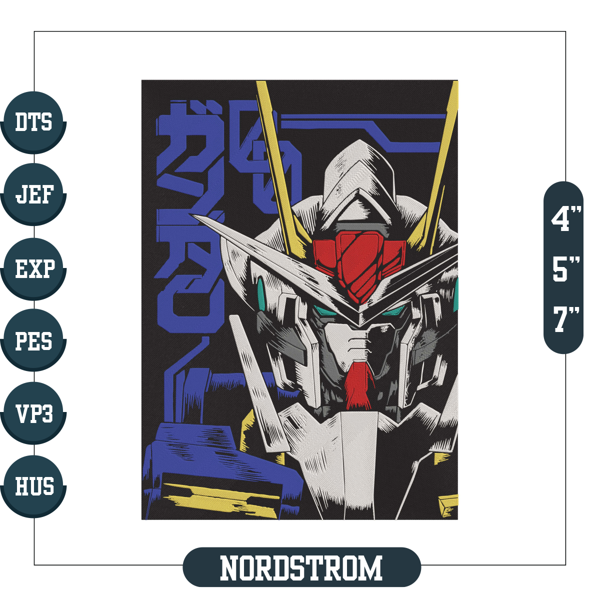 Gundam Robot Embroidery Design, Embroidery Files, Digital Em | Inspire ...