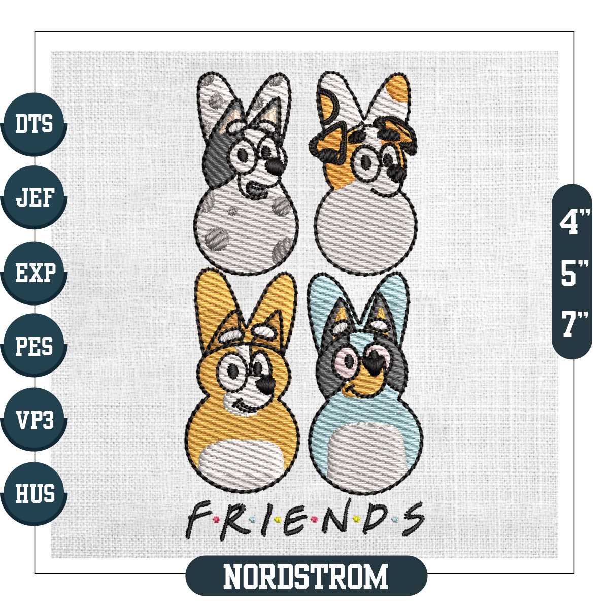 Easter Friends Bluey The Kids Peeps Embroidery | Inspire Uplift