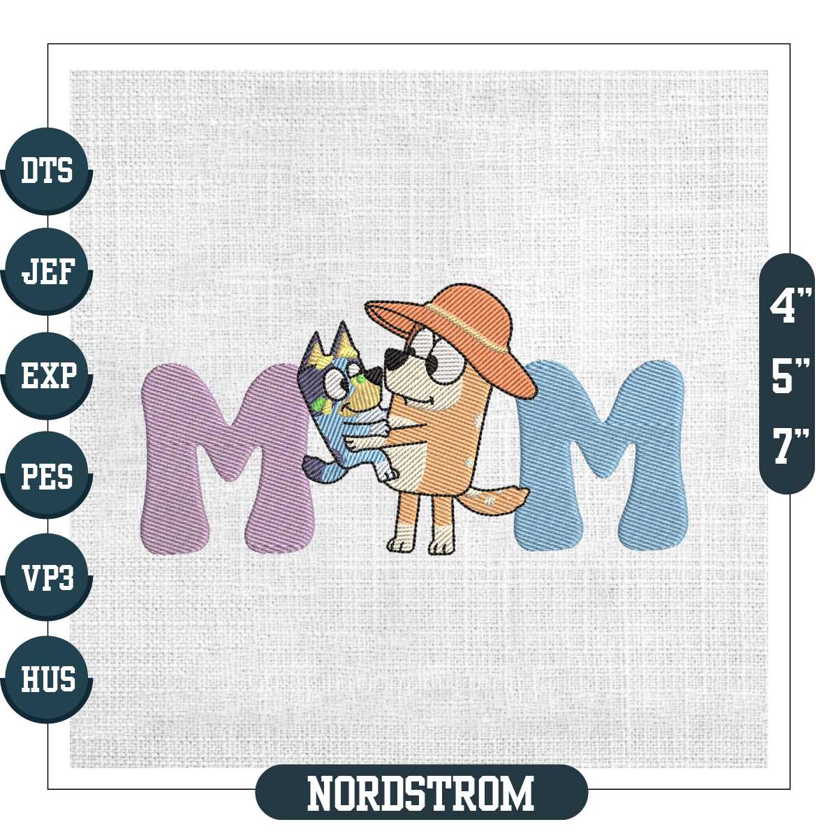 Mom Chilli Heeler And Bluey Mother Day Embroidery | Inspire Uplift