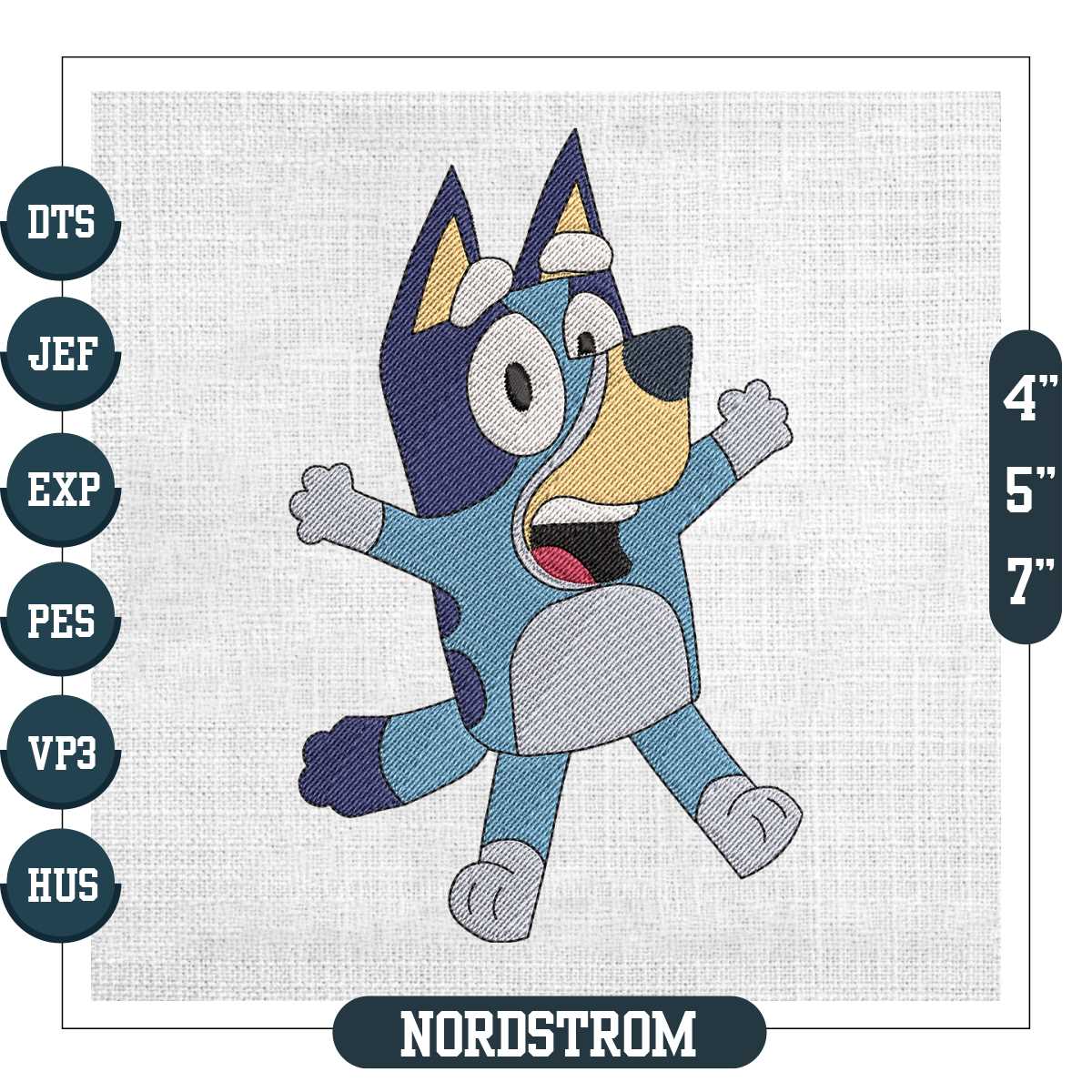Bluey Heeler Cartoon Dog Embroidery | Inspire Uplift