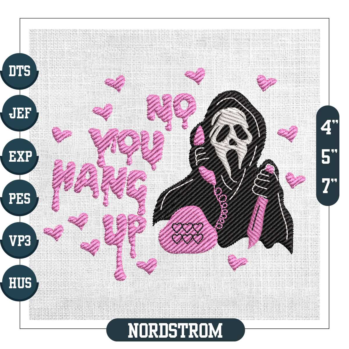 No You Hang Up Ghostface Love Halloween Embroidery | Inspire Uplift