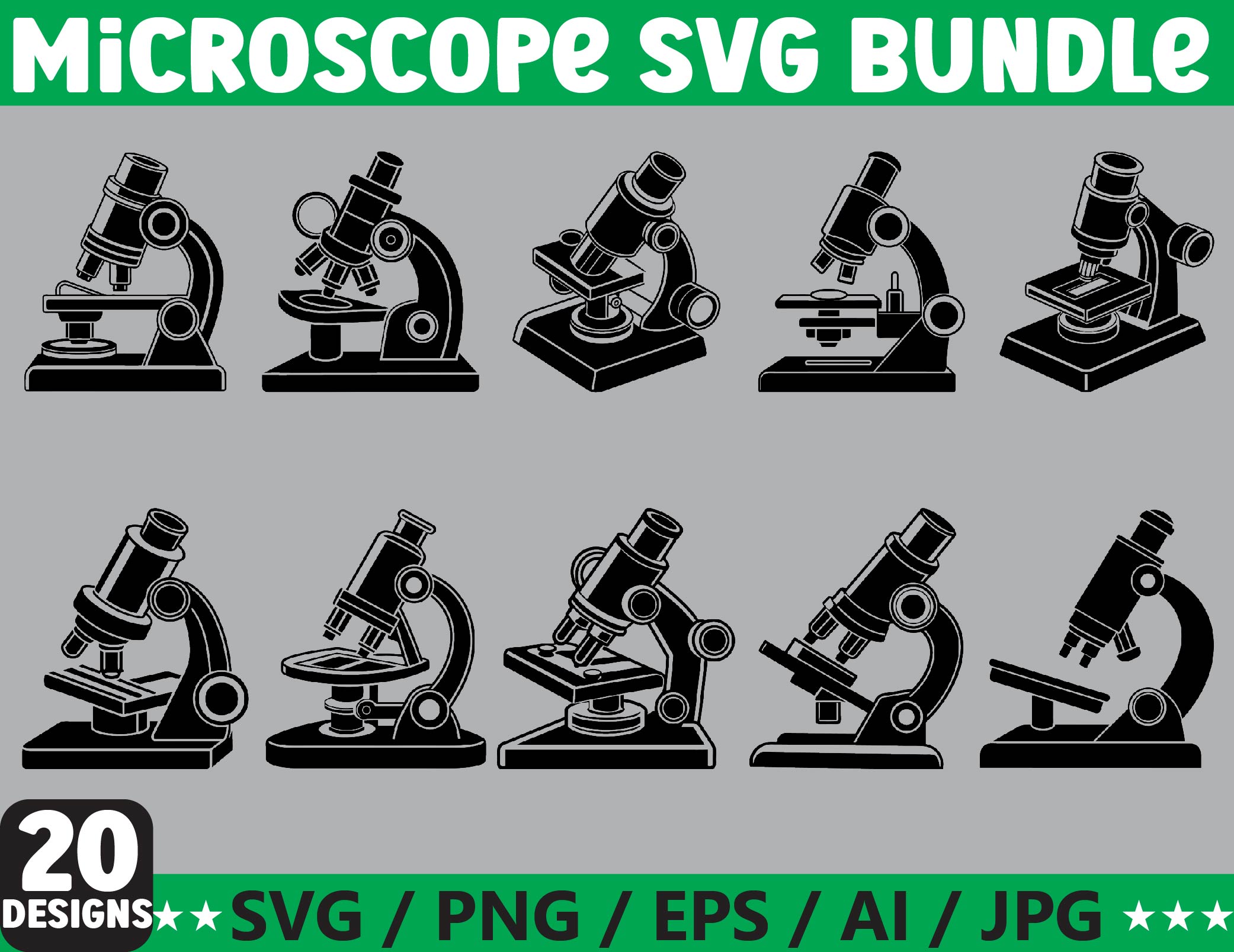 Microscope SVG Bundle, Labaratory svg, Microscope clipart, M | Inspire ...