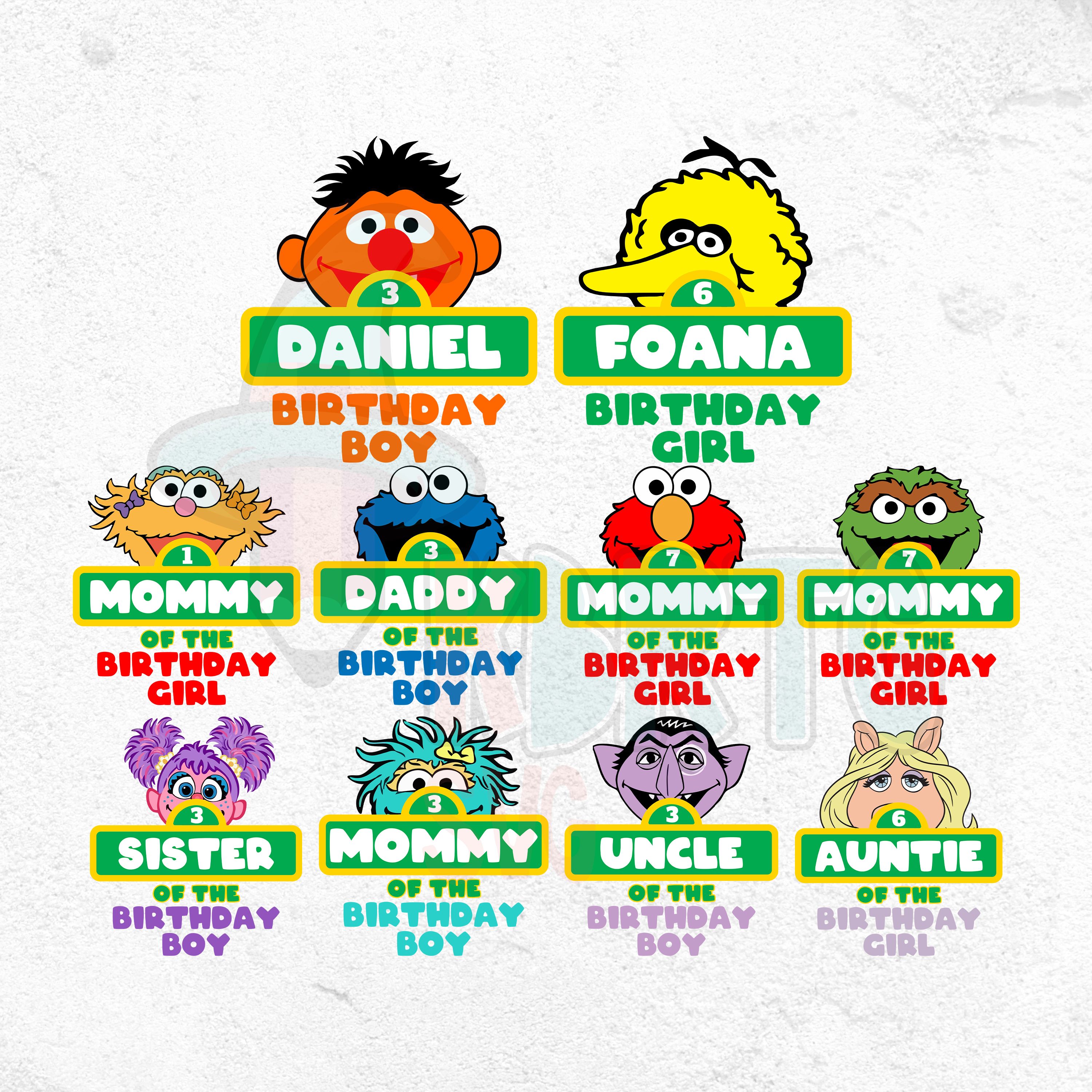 Sesame Street Birthday Family Custom Png, Sesame Street Cust | Inspire ...