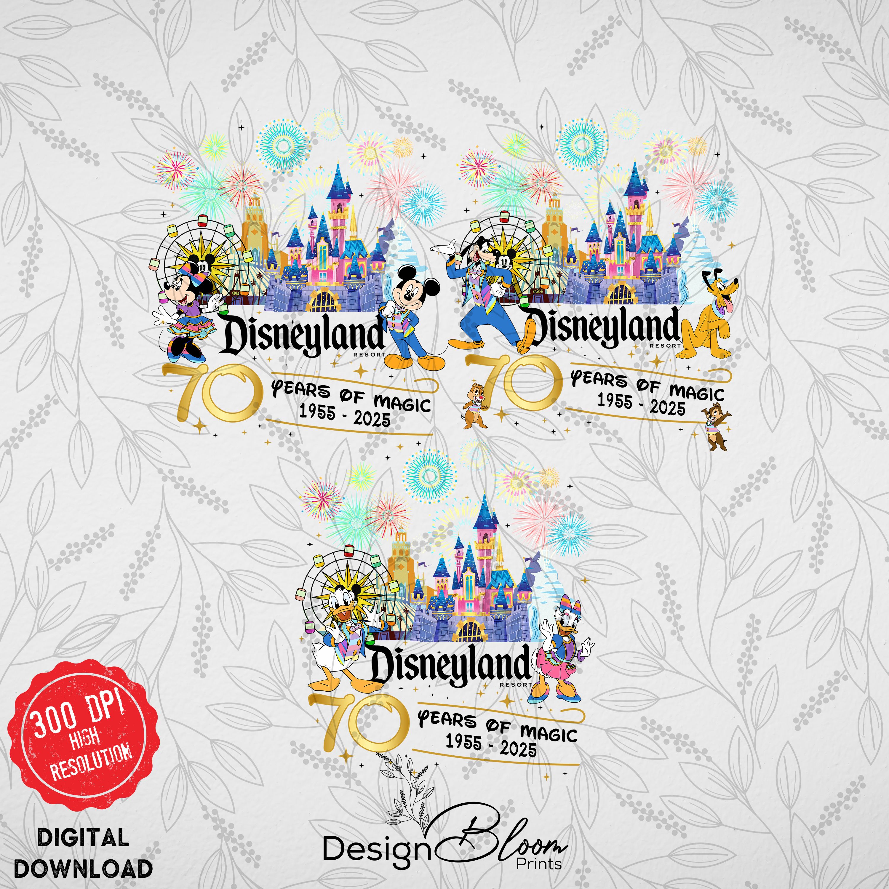 Magical 70th Years of Disney Celebration PNG Bundle, Castle | Inspire ...