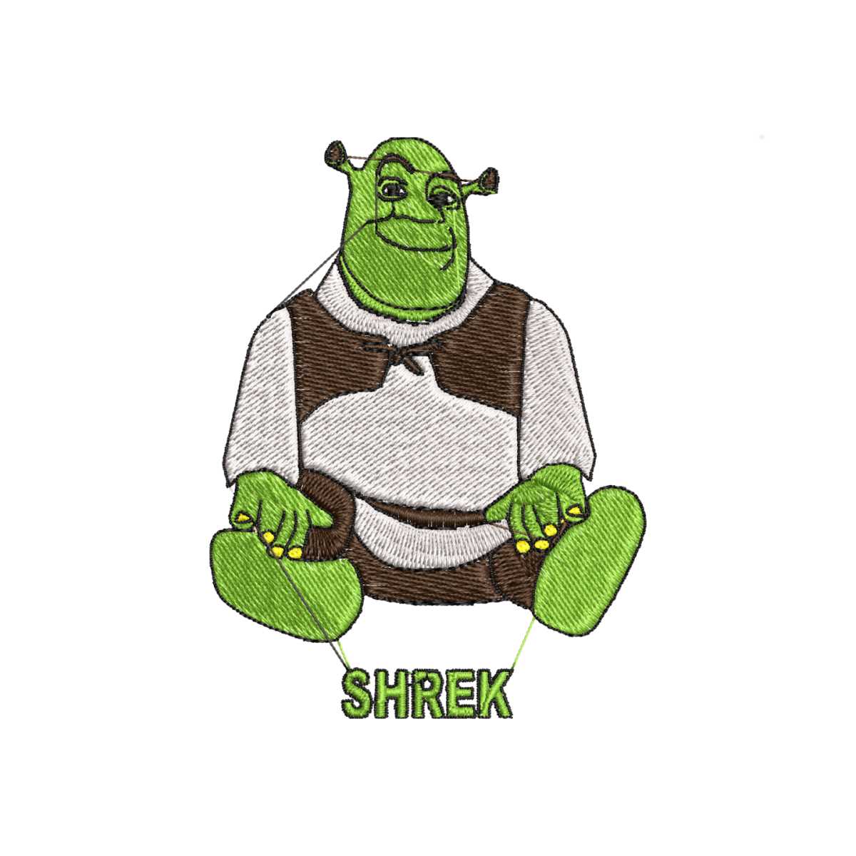 Shrek Sitting Logo Embroidery Png | Inspire Uplift