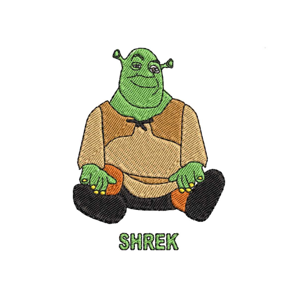 Sitting Shrek Machine Embroidery Png - Inspire Uplift