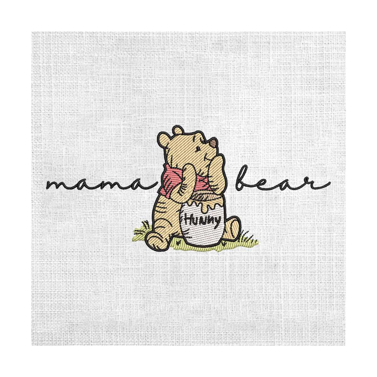 Mama Bear Love Hunny Winnie The Pooh Embroidery | Inspire Uplift