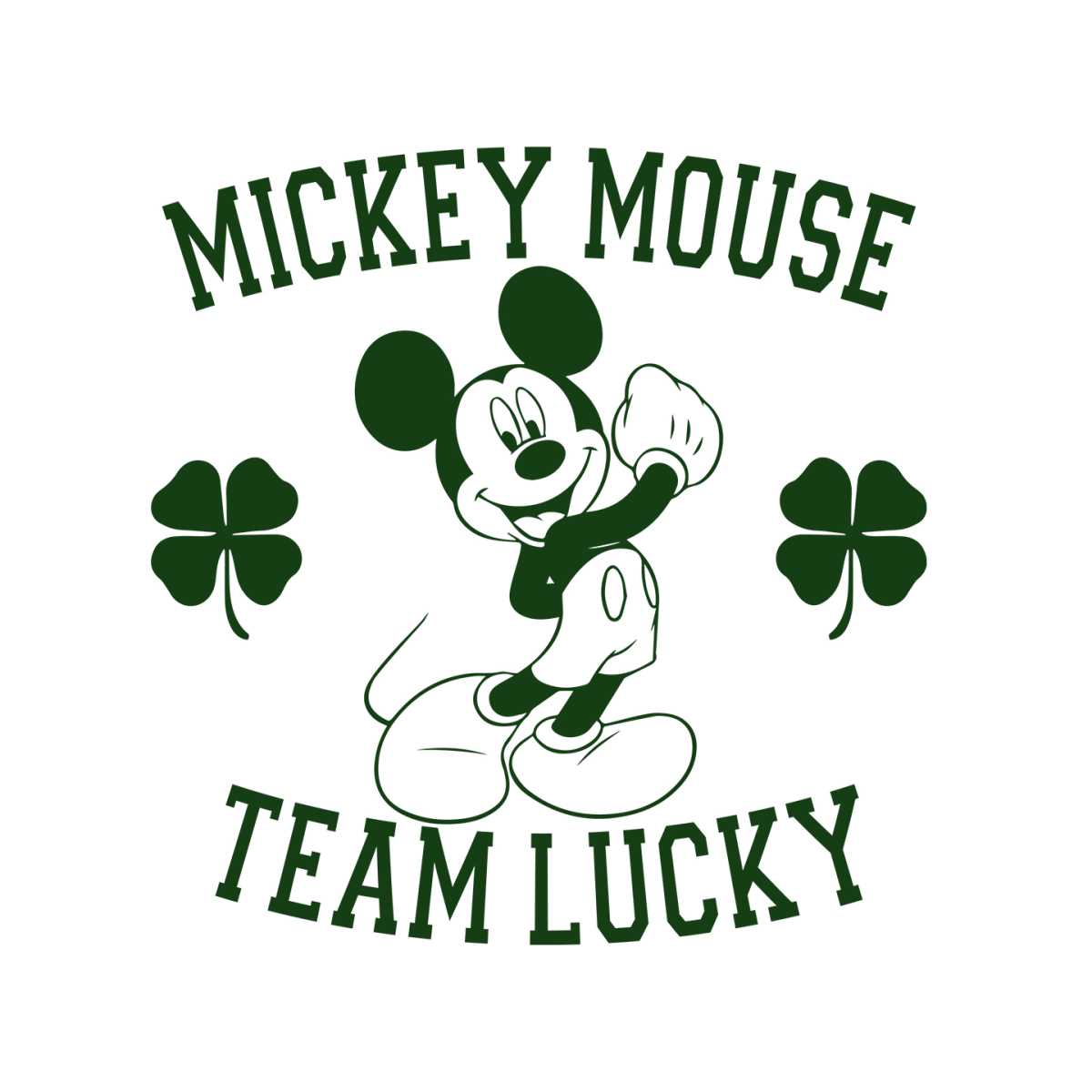Mickey Mouse Team Lucky Green Leaf Clover SVG | Inspire Uplift